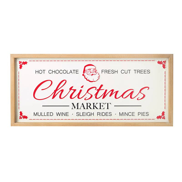 CHRISTMAS MARKET WOOD METAL SIGN – French Grey Interiors